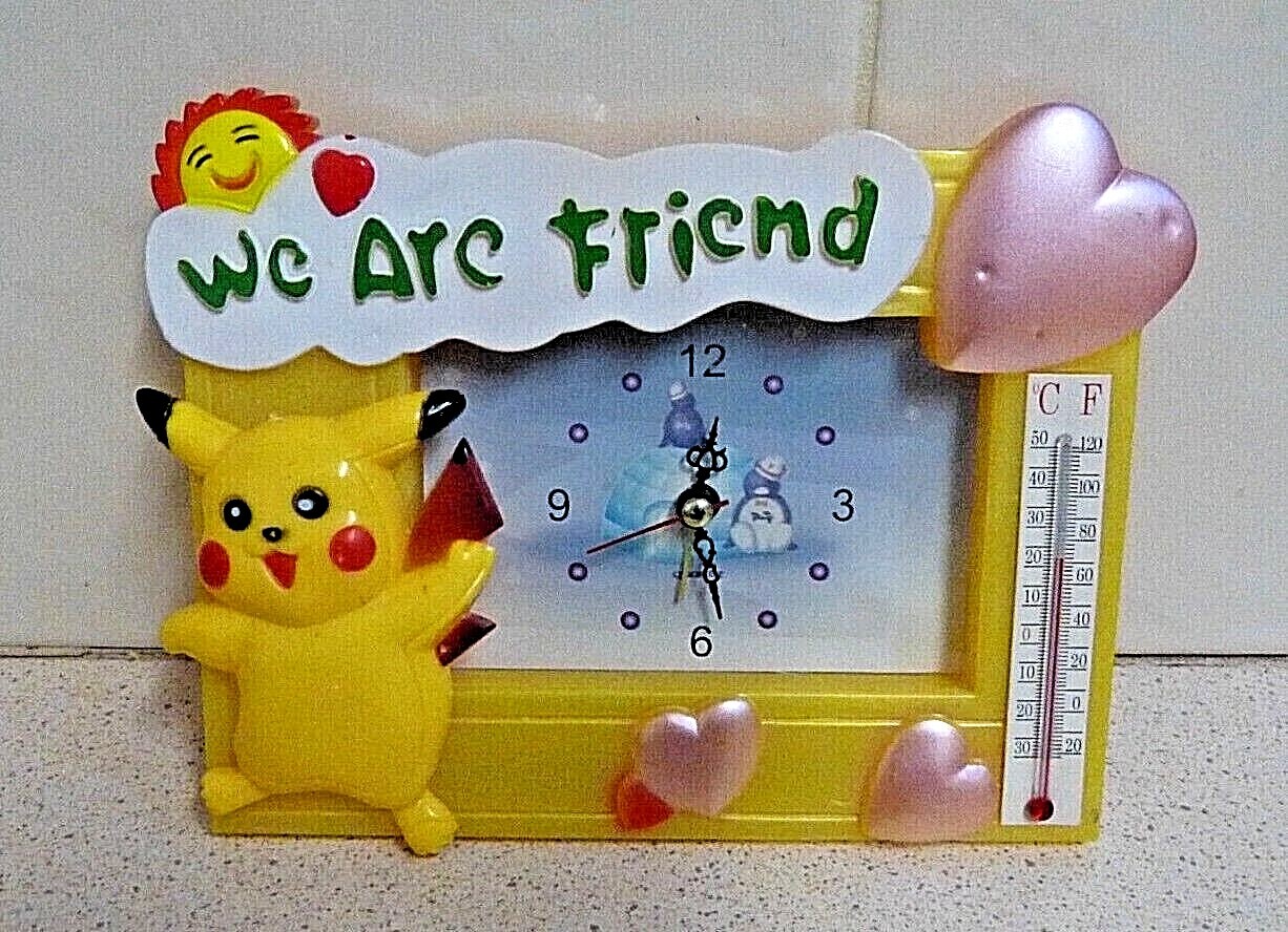POKEMON VINTAGE CLOCK & THERMOMETER "WE ARE FRIEND" -TINGUAN M5188-X ...