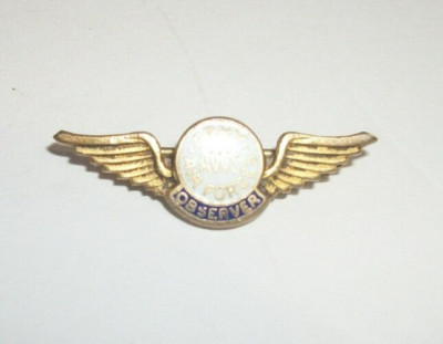 Vintage WW2 Army Air Forces AWS Aircraft Warning Service Observer Wings ...