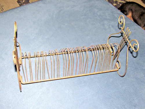 Metal Record Rack Stand Holder 40 Slot Vinyl LPs 45s 78s MCM Retro Vtg ...