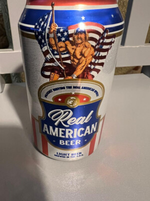Hulk Hogan Real American Beer lager brand Empty Collectible Beer Can ...