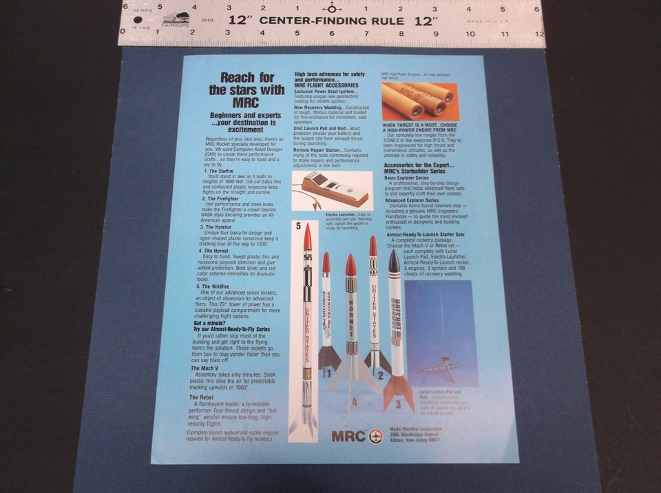 VINTAGE MRC ROCKETRY / ROCKET BROCHURE 2-SIDED *G-COND* | eBay