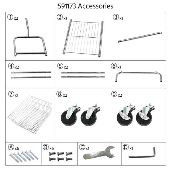 Heavy duty Garment Organizer Laundry Cart With Storage Basket Double ...