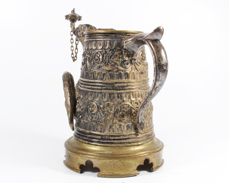 Prussian Dragon / Griffin Silver Plated & Gilded Cigar Lighter Tankard c.1880 | eBay