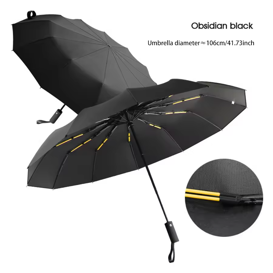 Reinforced 24 Ribs Windproof Umbrella Men Business UV Protection ...