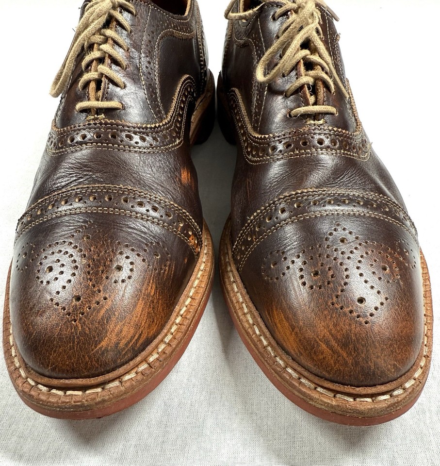 Allen Edmonds Strandmok Shoes Mens 11.5D Brown Leather Oxford Brogue ...