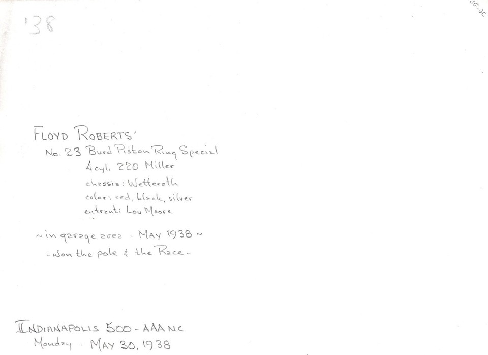 Floyd Roberts #23 Indianapolis Indy 500 Prep 1938 - Original Photo | eBay