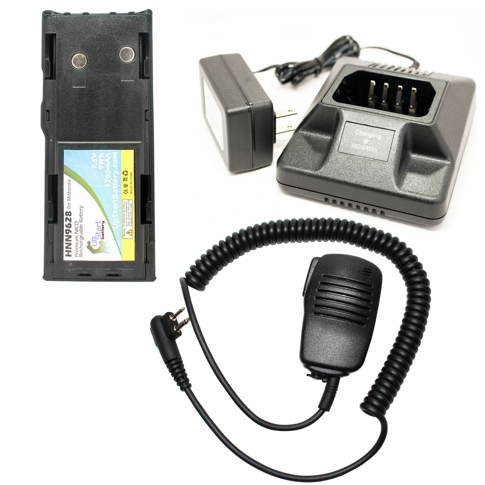 NICD Battery, Charger & Shoulder Speaker Mic for Motorola GTX, P040 | eBay