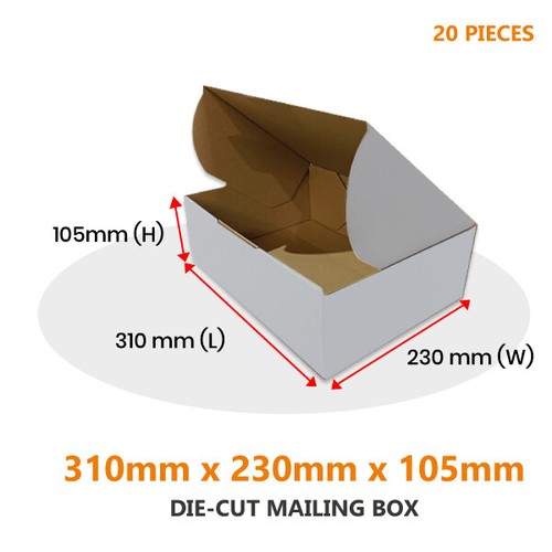 20 x Mailing Boxes 310 x 230 x 105mm Die Cut Shipping Packing Cardboard ...