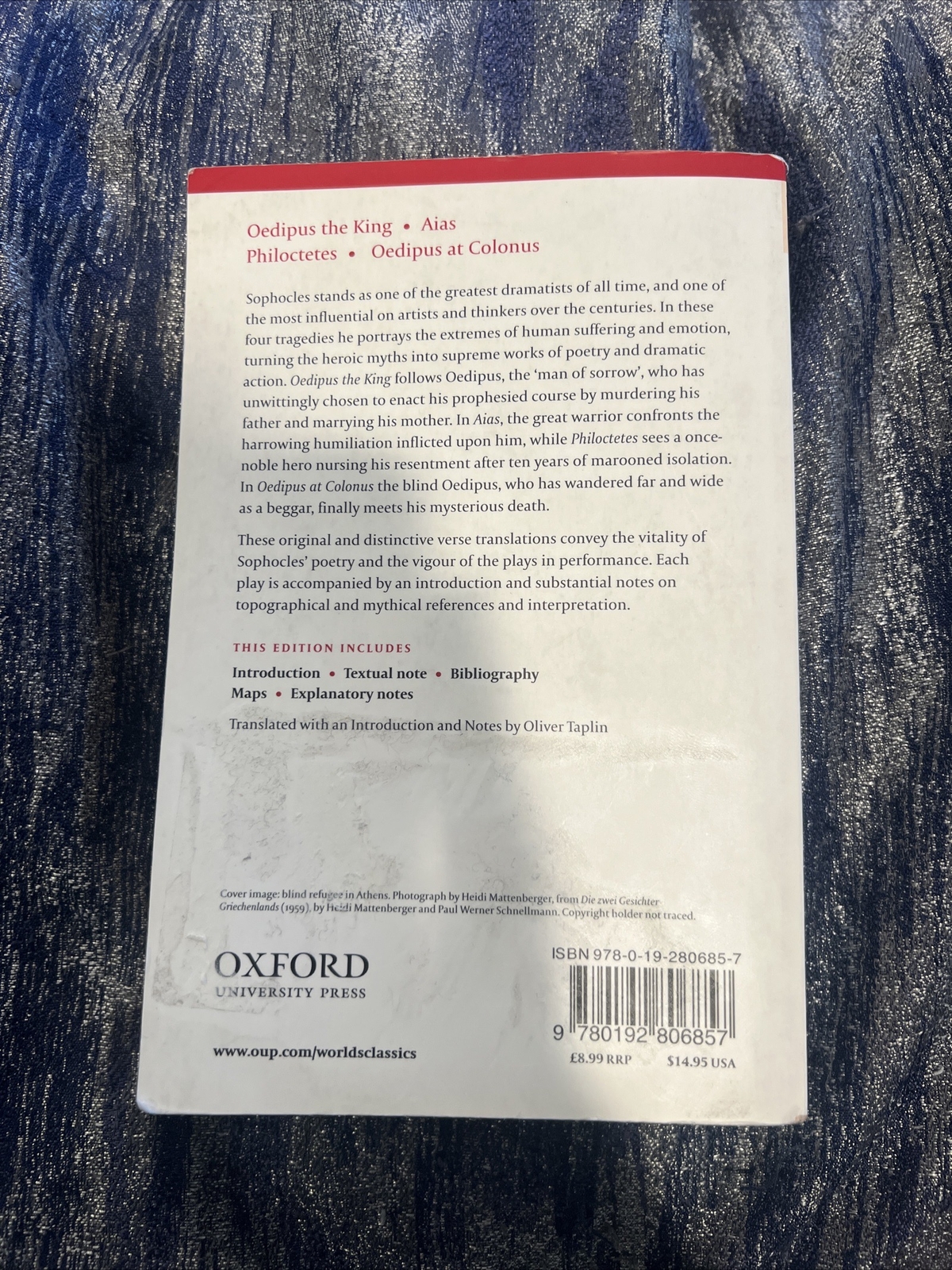 Sophocles Oedipus the King and Other Tragedies by Oliver Taplin Oxford ...