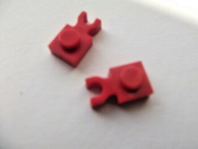 Lego 4085c Plate 1x1 with thick vertical U clip (x2) choose colour/s ...