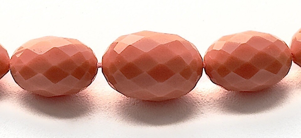 Vintage Celluloid Faux Coral Faceted Shiny Bead Necklace 16.5 ...