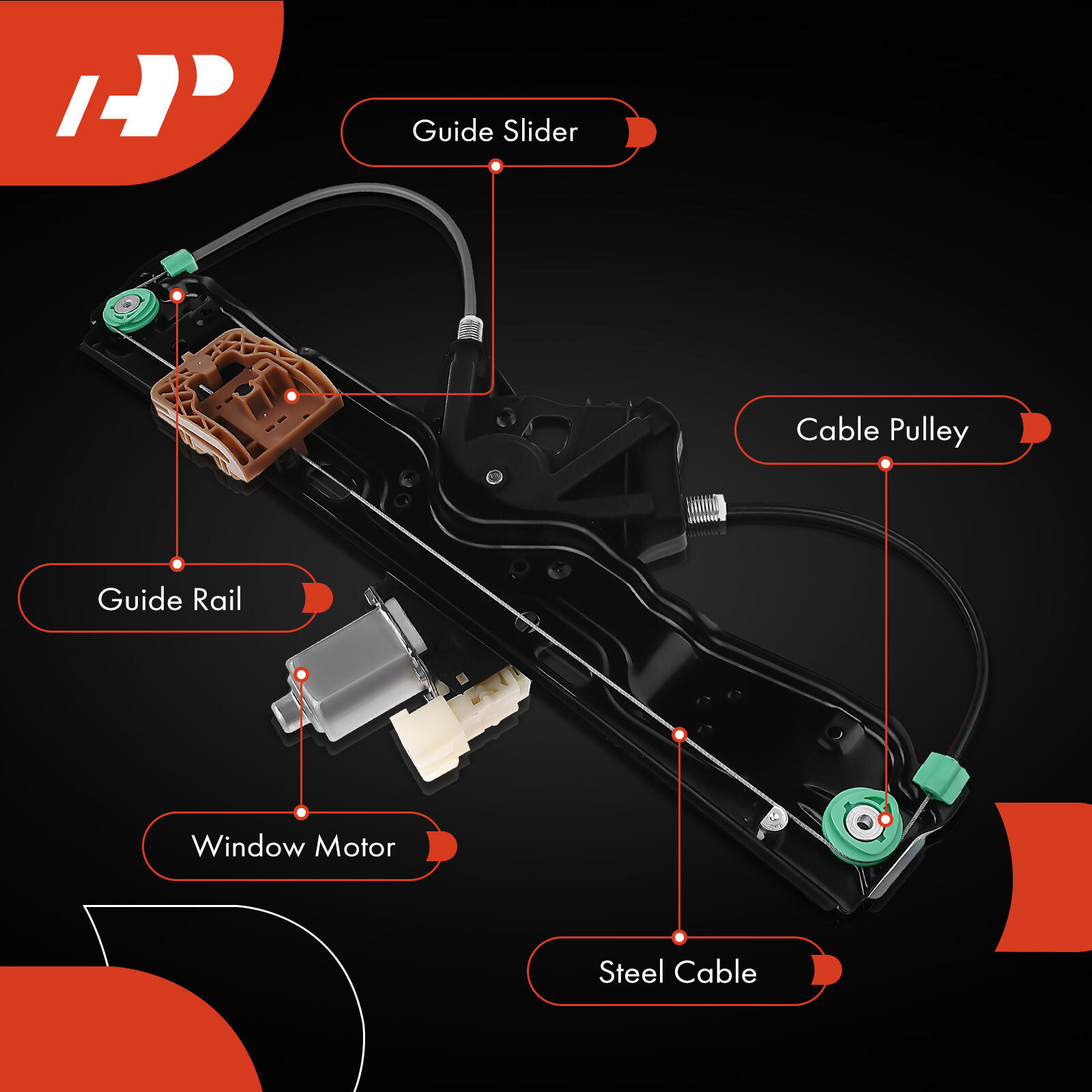 A-Premium Rear Right Power Window Regulator with Motor for Range Rover ...