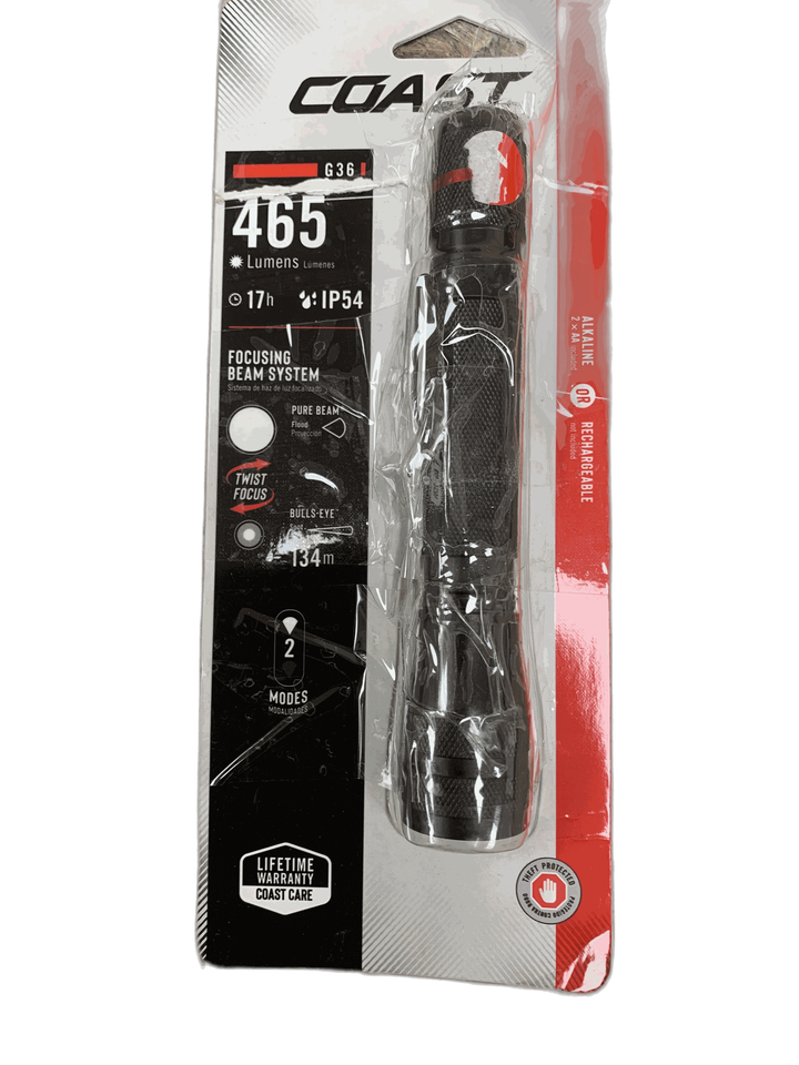Coast G36 465 Lumens Alkaline Battery Dual Power LED Handheld ...