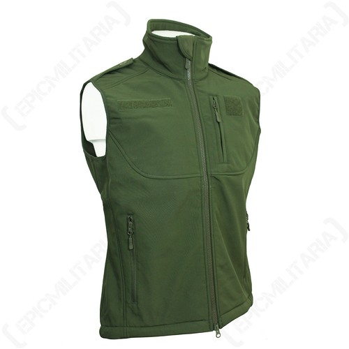 OLIVE GREEN SOFTSHELL VEST - Bodywarmer Waistcoat Waterproof Breathable ...