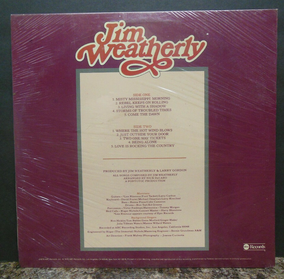 Sealed New! Jim Weatherly Pictures & And Rhymes, 12" LP Mint (E) | eBay