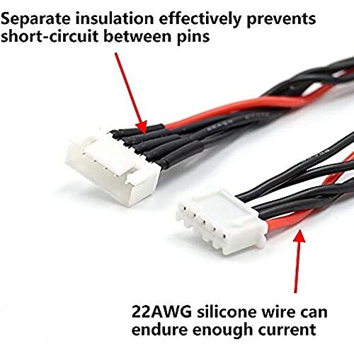10pcs 4S 5Pins Balance Extension Cable JST-XH Connector Male to Female ...