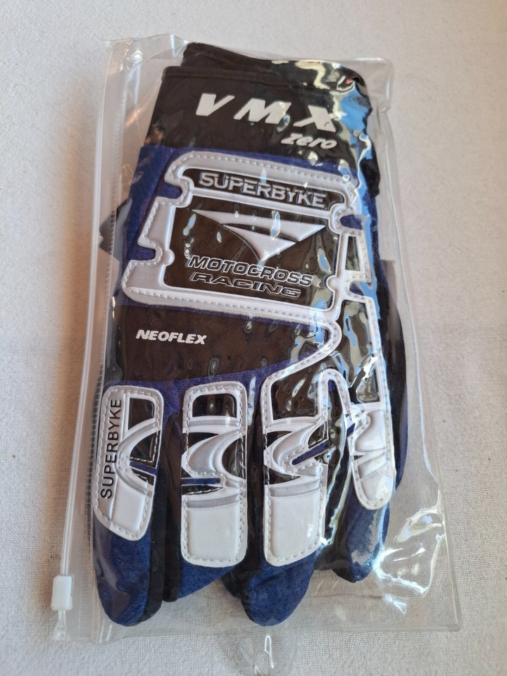 Motocross Racing Gloves ~ Mens Blue ~ Size Medium ~ VMX Zero Superbyke ...