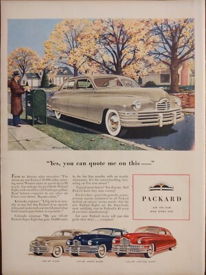 1948 Vintage Packard automobile print ad. Beautiful Colors, unique art ...