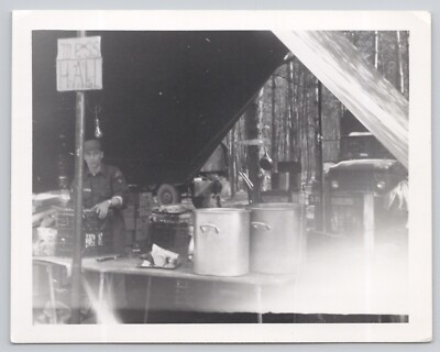 Vintage Photo Military Mess Hall Tent Cooking Pots Plastic Crates Cast ...