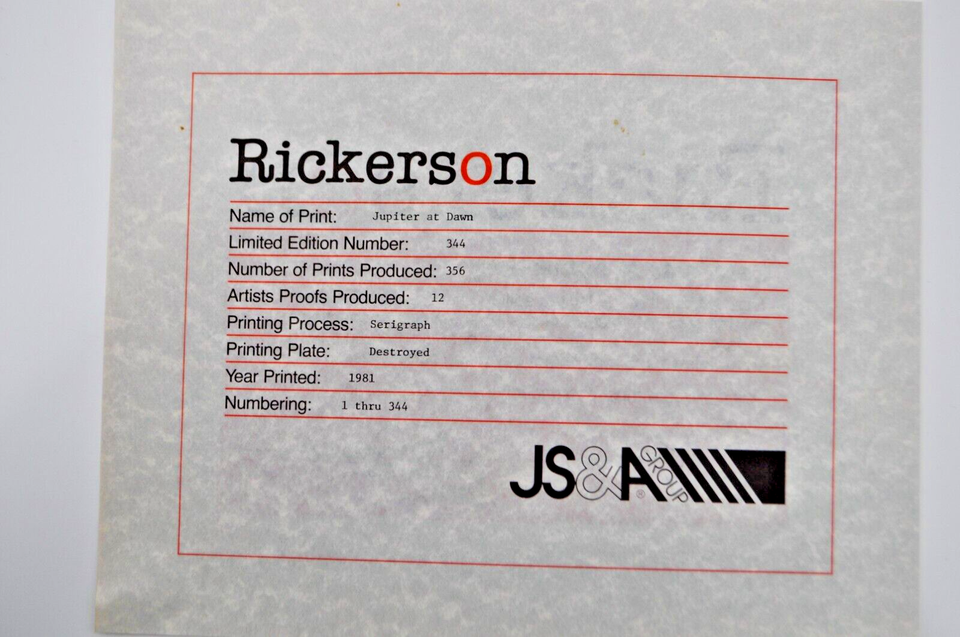 "JUPITER AT DAWN" Space Scape Print by Mark Rickerson Vintage 26x35 | eBay