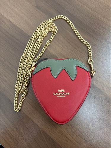 COACH Strawberry Chain Shoulder Bag Coin Case | eBay