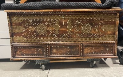 Zanzibar dowry chest with metal detail | eBay