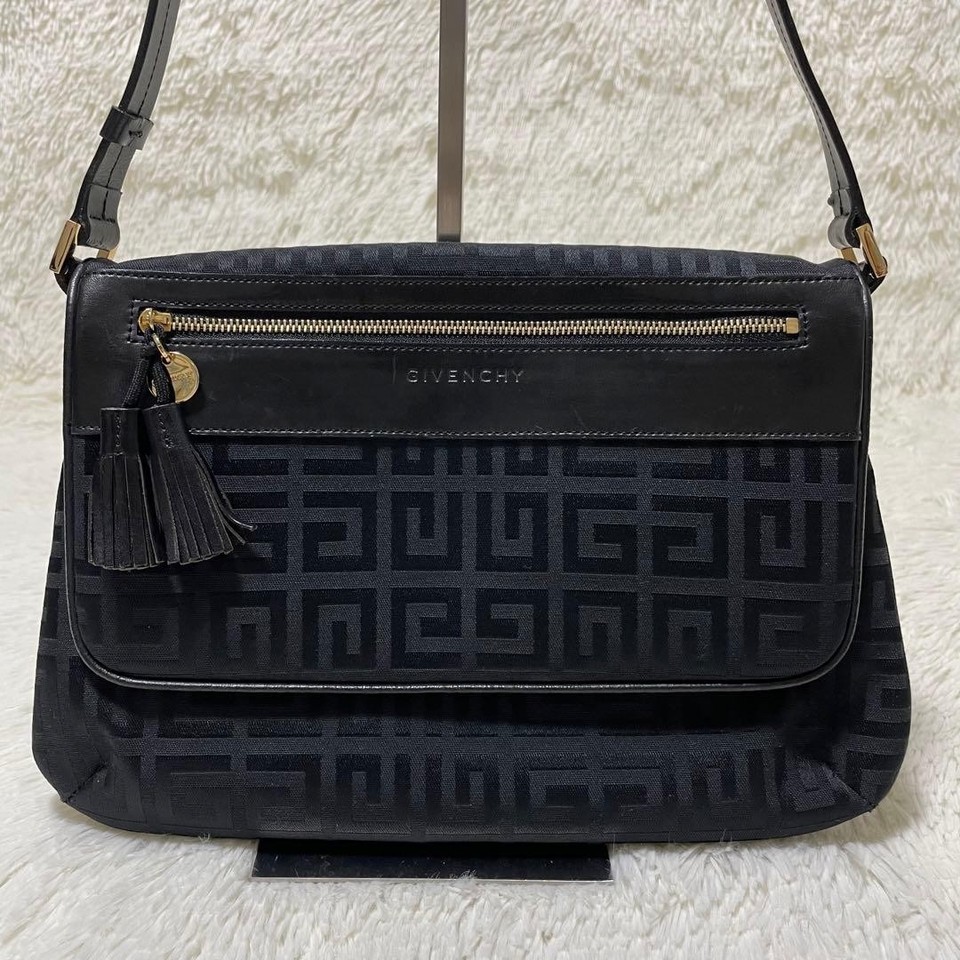 Auth Givenchy Handbag 4G Logo Bag Unisex Black Leather Gold Designer | eBay