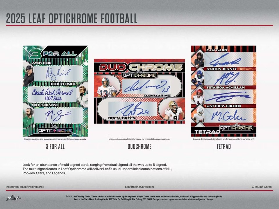 2025 LEAF OPTICHROME NFL FOOTBALL JUMBO HOBBY BOX - NEW - FREE SHIPPING ...