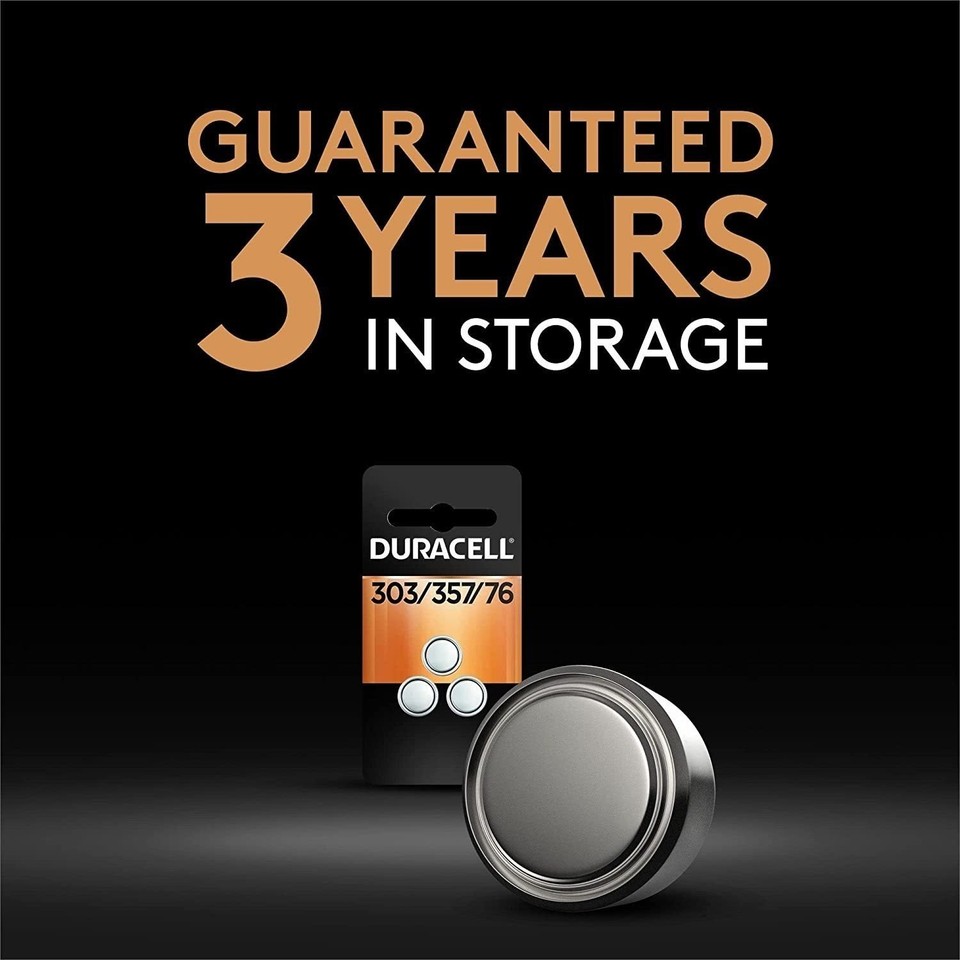 Duracell 303/357/76 Silver Oxide Button Battery, 3 Count Pack, 303/357/76 1.5... 41333130095| eBay