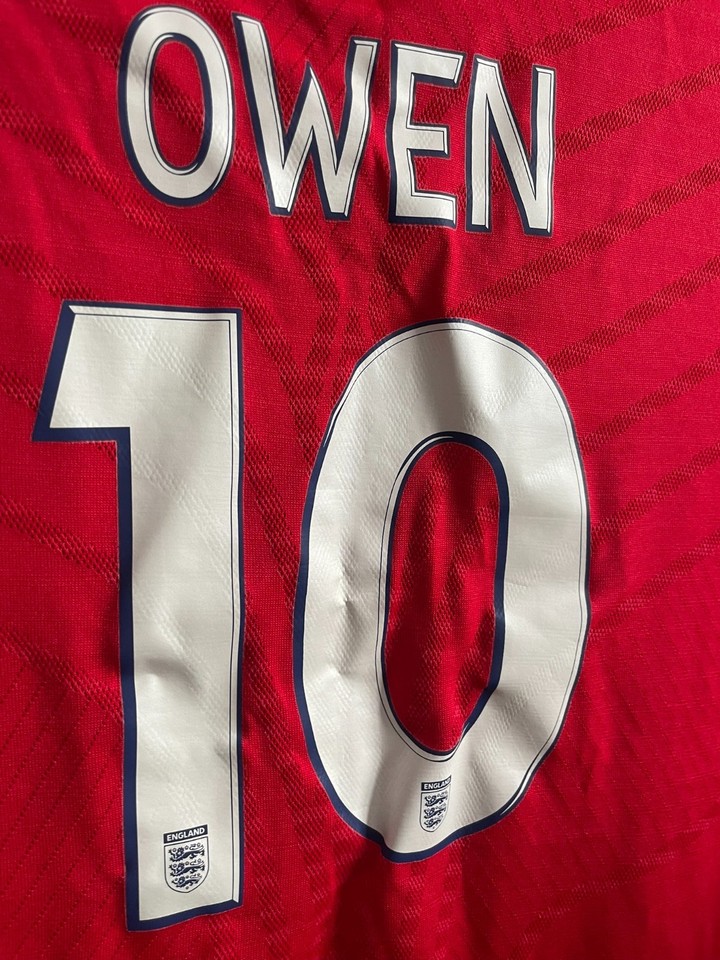 ENGLAND 2008-2010 Away Football Shirt OWEN #10 Red Short Sleeve Size ...