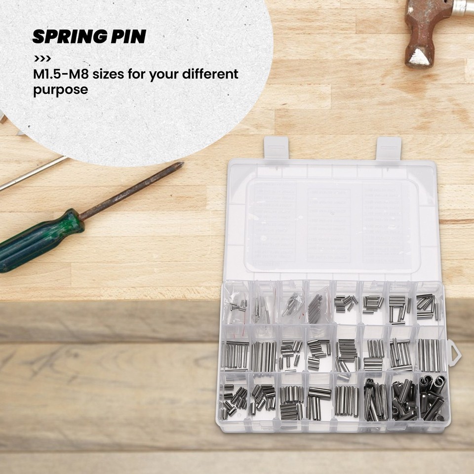 280 StüCk Edelstahl Bolzen Spannung Elastische Zylindrische Splinte ...