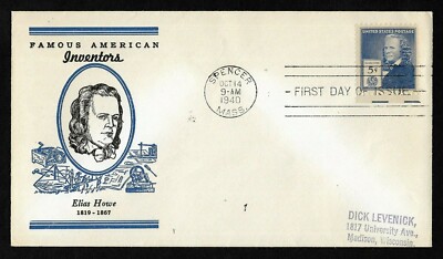 #892 5c Famous Americans - Inventors - Elias Howe - Linprint FDC | eBay