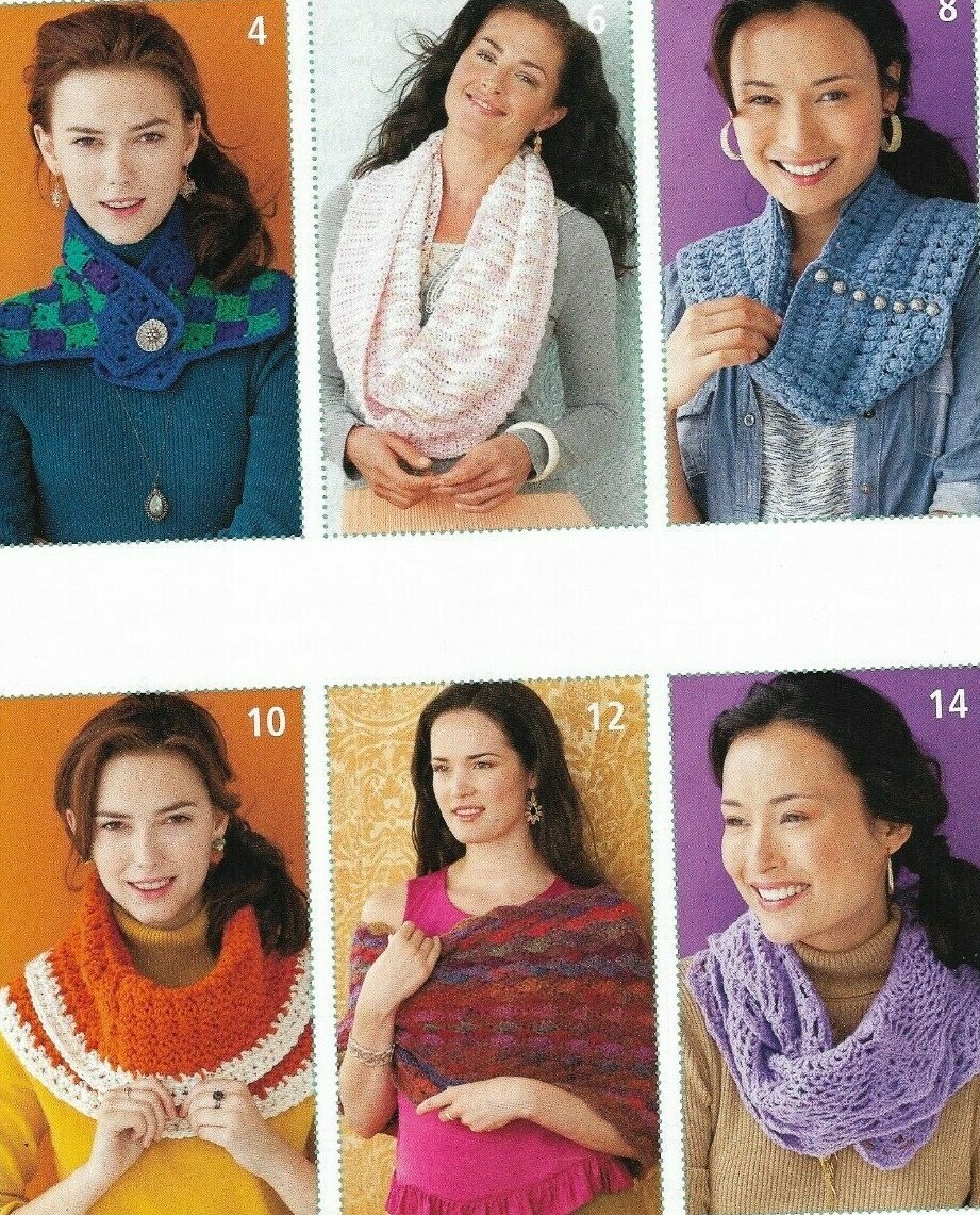 EASY COWLS TO CROCHET 12 DESIGNS WOMEN'S CROCHET PATTERN BOOK | eBay