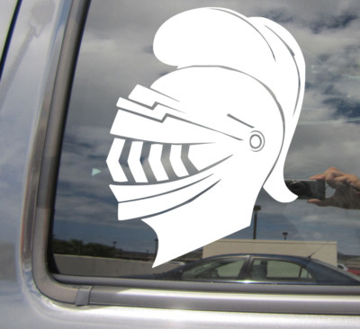 Knight Helmet w/Plume #2 Medieval Dark Ages Car Window Vinyl Decal ...