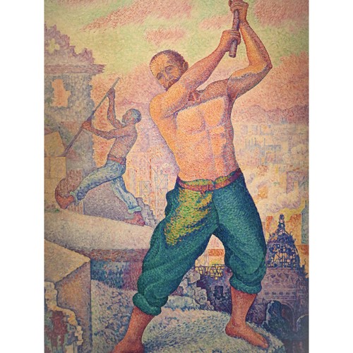 Paul Signac The Demolisher Working Man Painting XL Wall Art Canvas ...