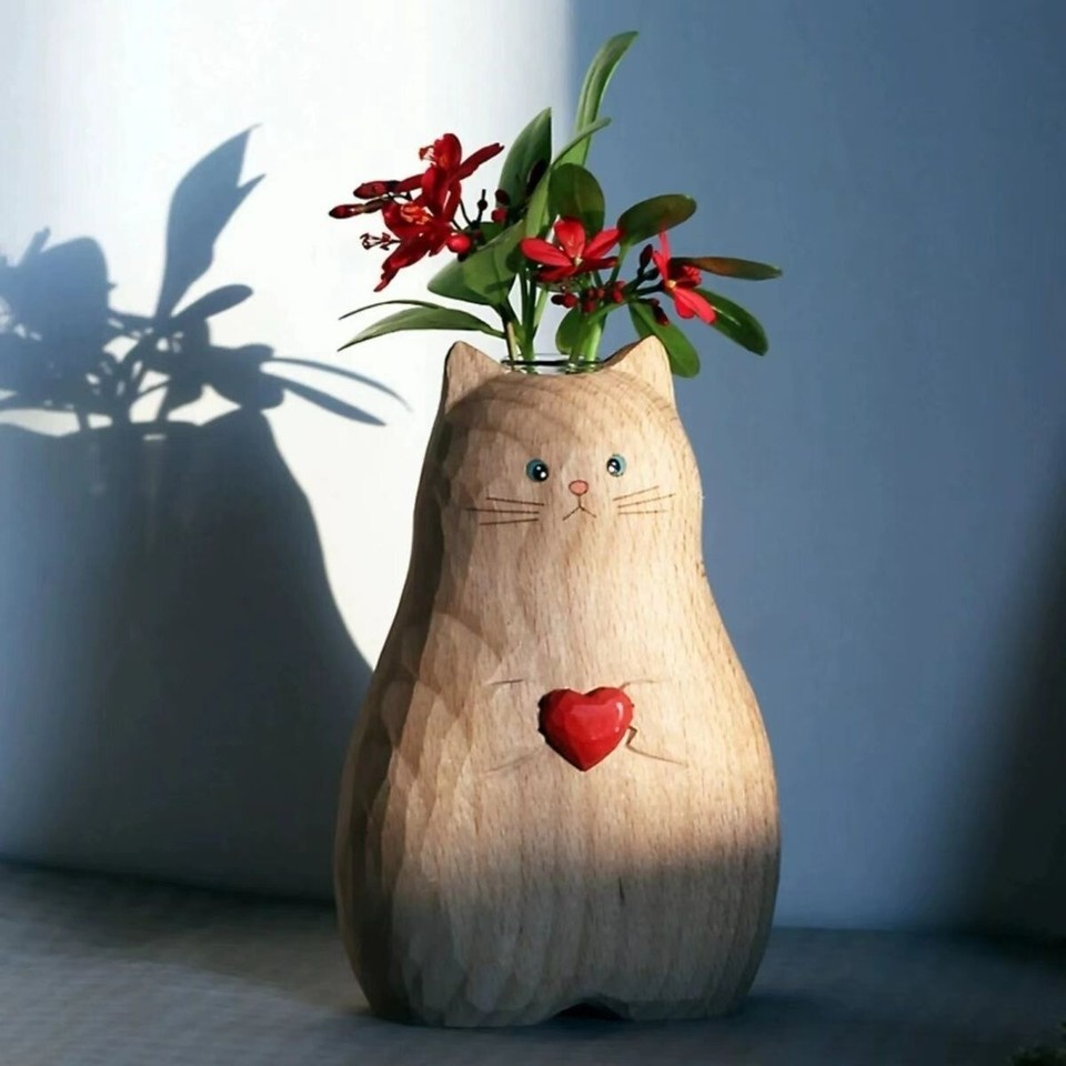Cute Cat Vase, Home Ornament, Perfect Gift | eBay