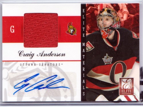 2011-12 Panini Elite Materials Craig Anderson #9 AUTOGRAPH JERSEY CARD ...