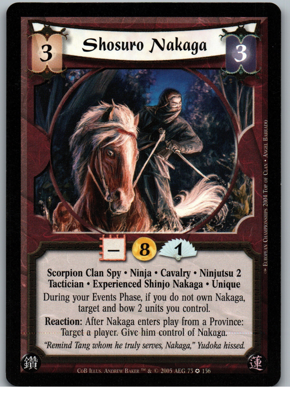 Shosuro Nakaga | Personality Scorpion |Legend Five Rings L5R Code of ...