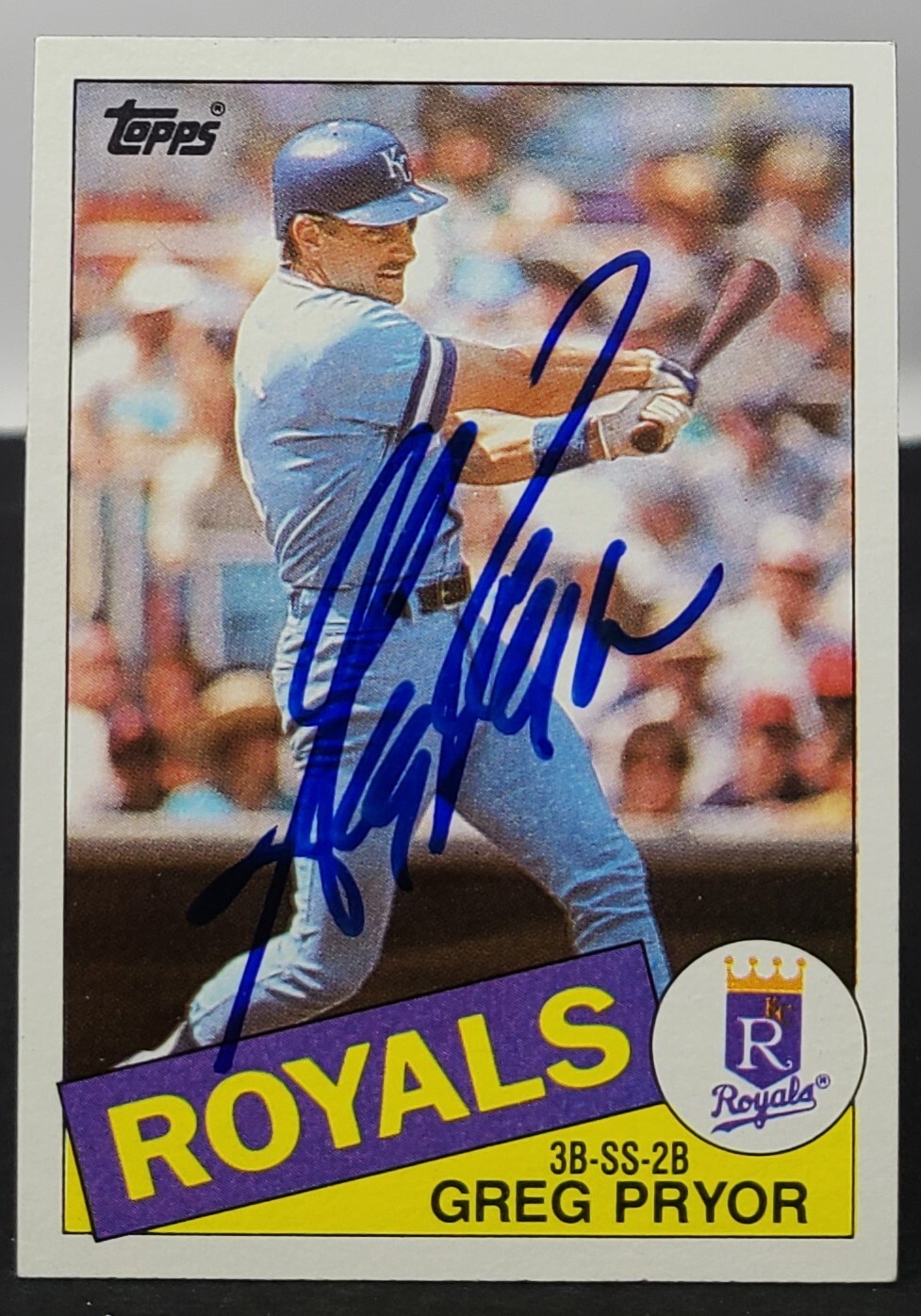 GREG PRYOR Signed 1985 Topps Baseball Card #188 Kansas City Royals | eBay
