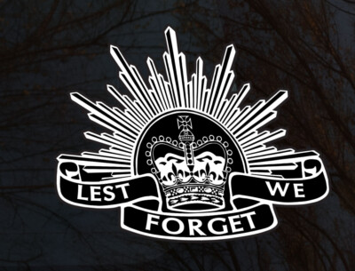 AUSTRALIAN ARMY RISING SUN ANZAC LEST WE FORGET STICKER WINDOW 150 x ...