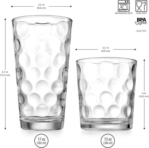 Home Essentials & Beyond Glassware Drinking Glasses 8 Piece Assortment ...