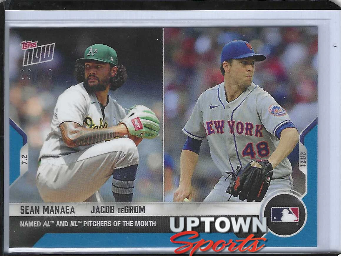 Sean Manaea / Jacob deGrom - 2021 MLB TOPPS NOW Card 445 Pitcher of ...