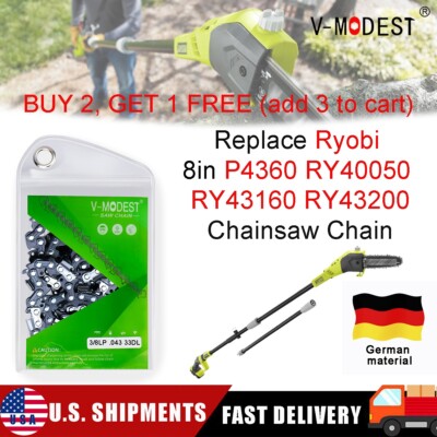 8" Chainsaw Chain For Ryobi P4360 RY40050 RY43160 RY43200 3/8"LP .043 ...