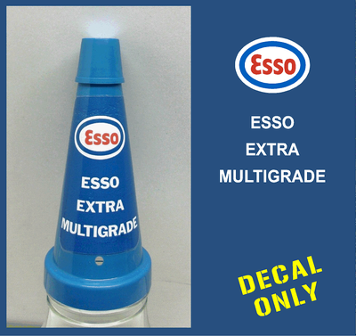 VINTAGE ESSO OIL BOTTLE POURER Decal Sticker Garage Man Cave Motor Oil ...