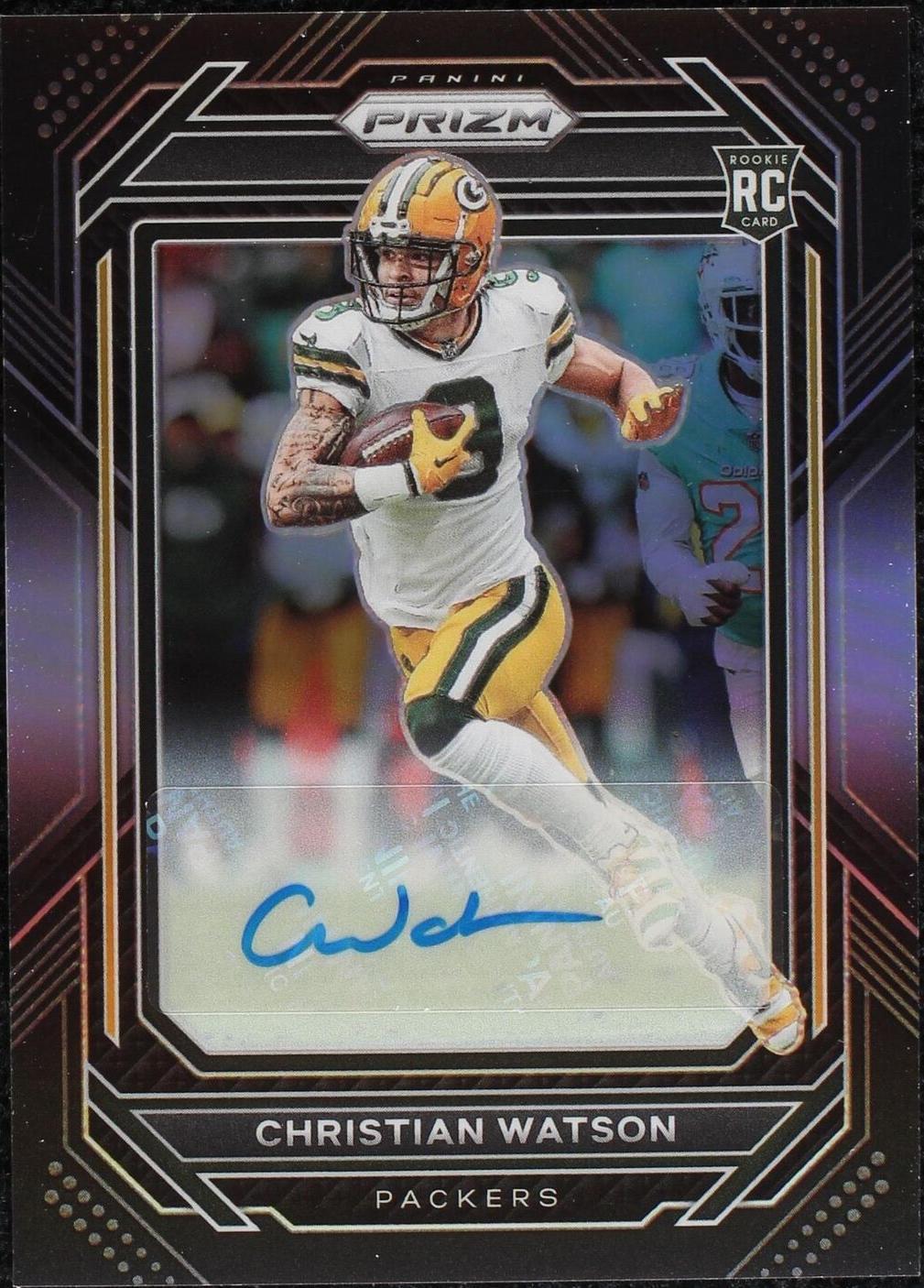 2022 Panini Chronicles - Prizm Black Christian Watson #PB-18 Signatures ...