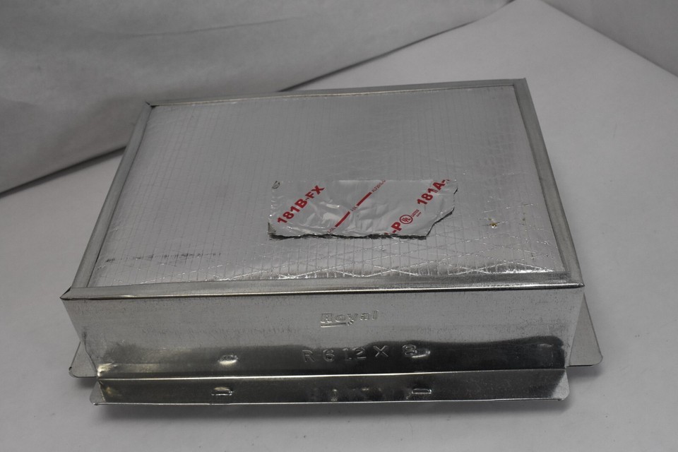 Royal Metal Products Insulated Register Box R6 12" x 8" Aluminum Filter ...
