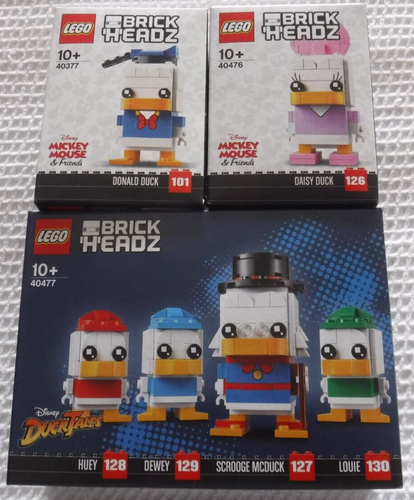 Lego Brickheadz Disney Ducktales Donald Daisy Duck Scrooge 40477 40377 ...
