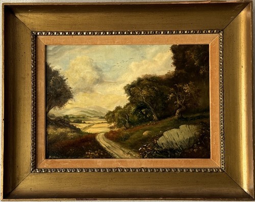 RAYMOND BAYLESS ANTIQUE CALIFORNIA PLEIN AIR LANDSCAPE OIL PAINTING OLD ...