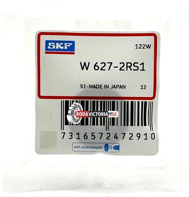 SKF W627 2RS1 Cylindrical Bore, Stainless Steel Ball Bearings 7x22x7 mm ...