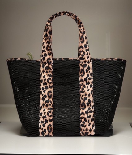 💠NEW Victoria's Secret VS Leopard Mesh Tote Shopper Weekender Black ...